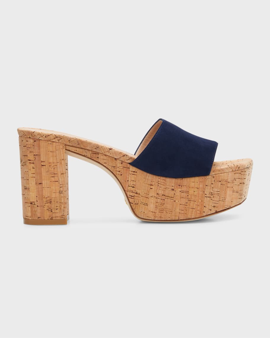 Stuart Weitzman Square High Suede Platform Sandals | Neiman Marcus