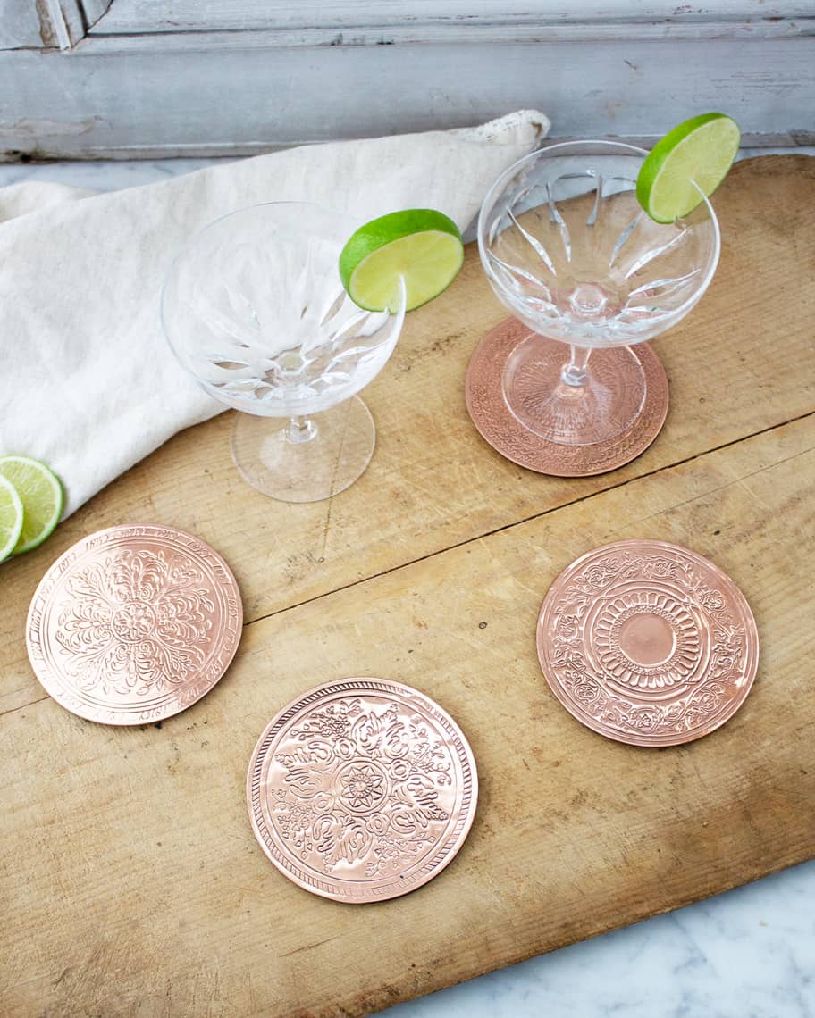 Coppermill Kitchen Vintage-Inspired Copper Coasters, Set of 4 | Neiman ...