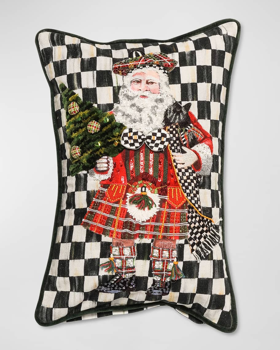 MacKenzie-Childs Scottish Santa Vertical Lumbar Pillow | Neiman Marcus