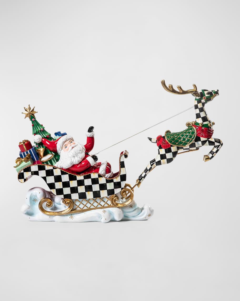 MacKenzie-Childs Granny Kitsch Illuminated Sleigh Ride Santa | Neiman ...