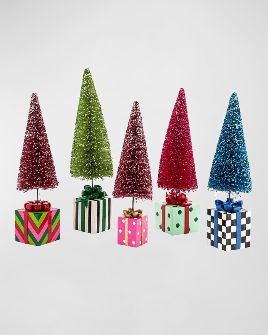 MacKenzie-Childs Granny Kitsch Bottle Brush Gift Trees, Set of 5 | Neiman Marcus