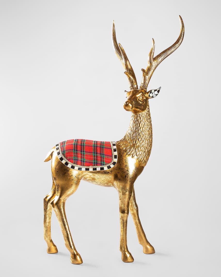 MacKenzie-Childs Tartastic Standing Stag Christmas Decoration | Neiman ...