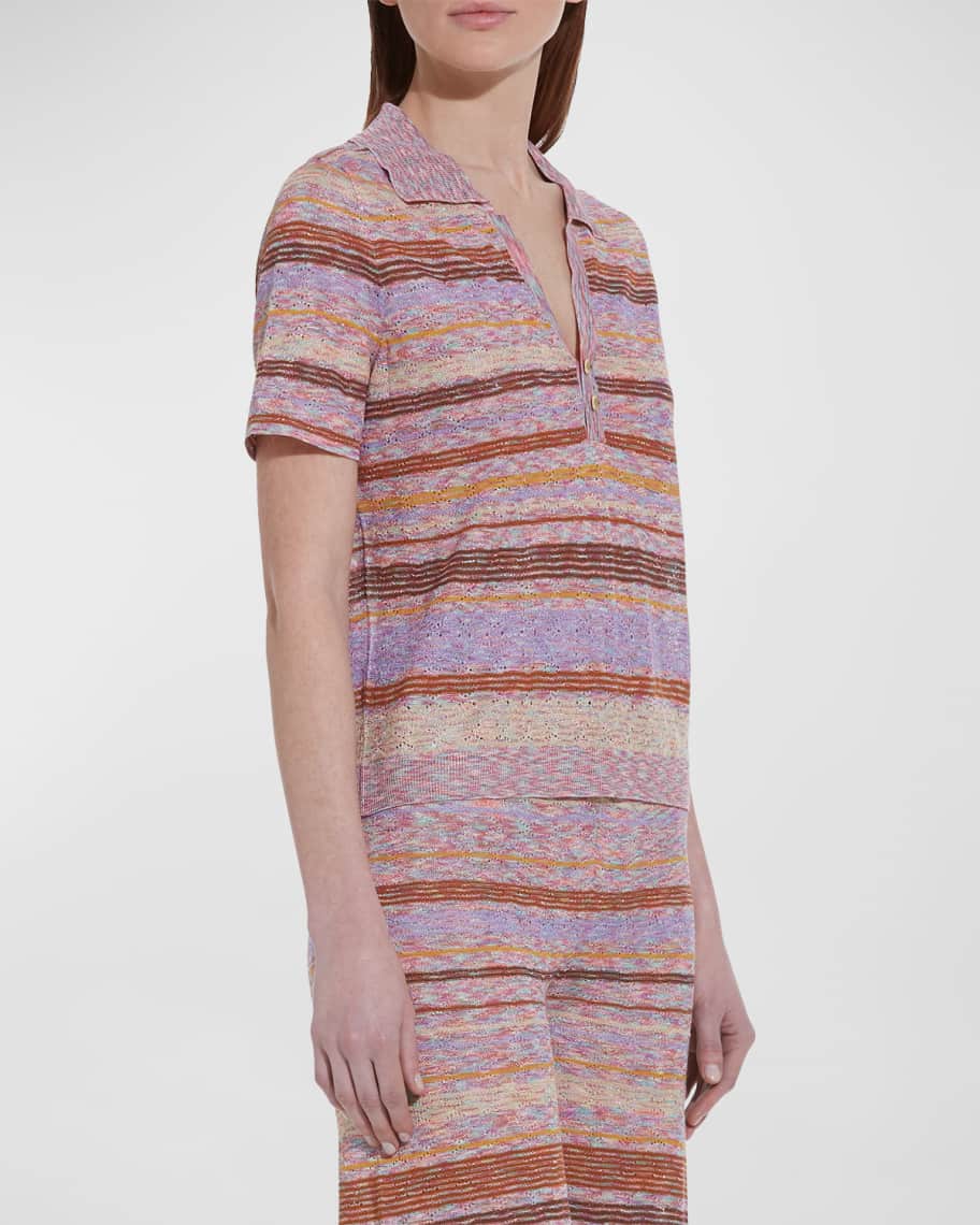 KNITSS Oceania Knit Stripe Polo Top | Neiman Marcus