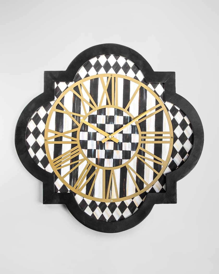 MacKenzie-Childs Courtly Check Tile Wall Clock | Neiman Marcus