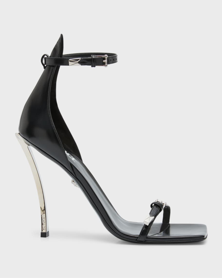 Versace Calfskin Ankle-Strap Stiletto Sandals | Neiman Marcus