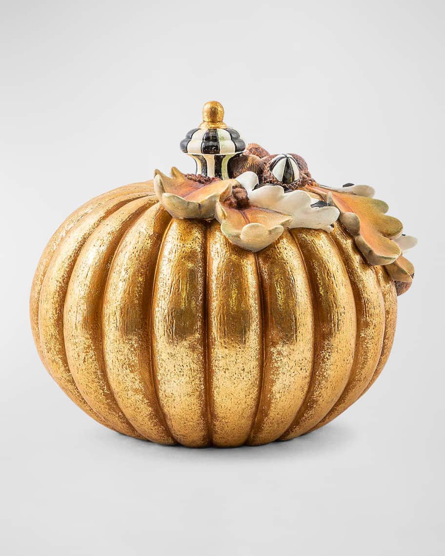 MacKenzie-Childs Acorn Foliage Gold Pumpkin | Neiman Marcus