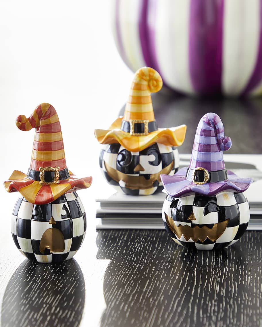 MacKenzie-Childs Mini Happy Jack Pumpkins, Set of 3 | Neiman Marcus
