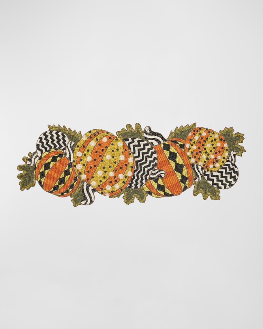 MacKenzie-Childs Polka Pumpkin Beaded Table Runner | Neiman Marcus