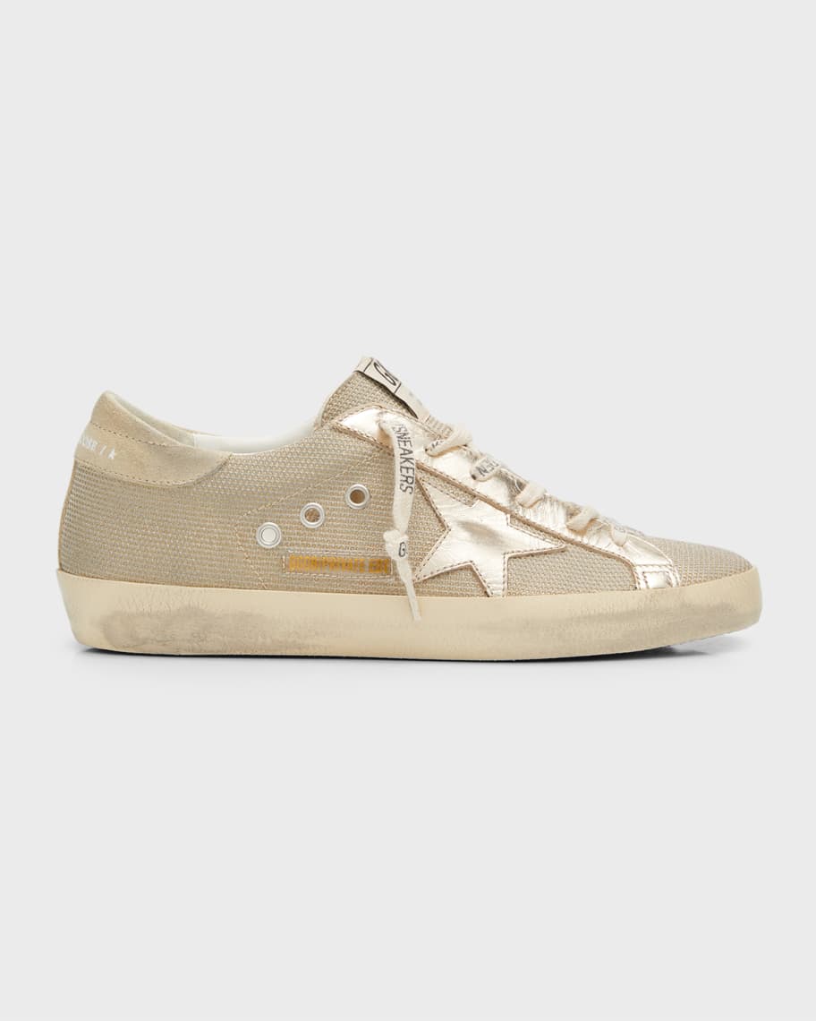 Golden Goose Super-Star Metallic Net Low-Top Sneakers | Neiman Marcus