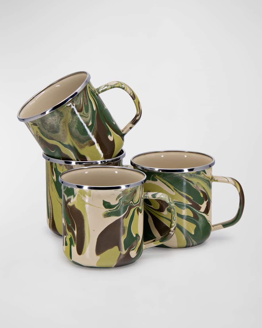 Golden Rabbit Camouflage Marbled Adult Mugs, Set of 4 | Neiman Marcus