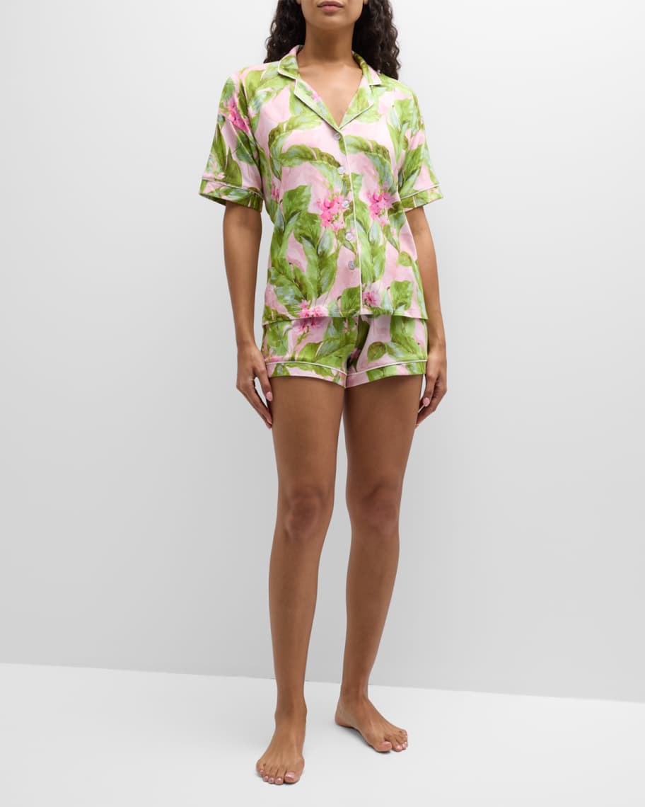 PJ Salvage Tropicana Dreams Botanical-Print Pajama Set | Neiman Marcus