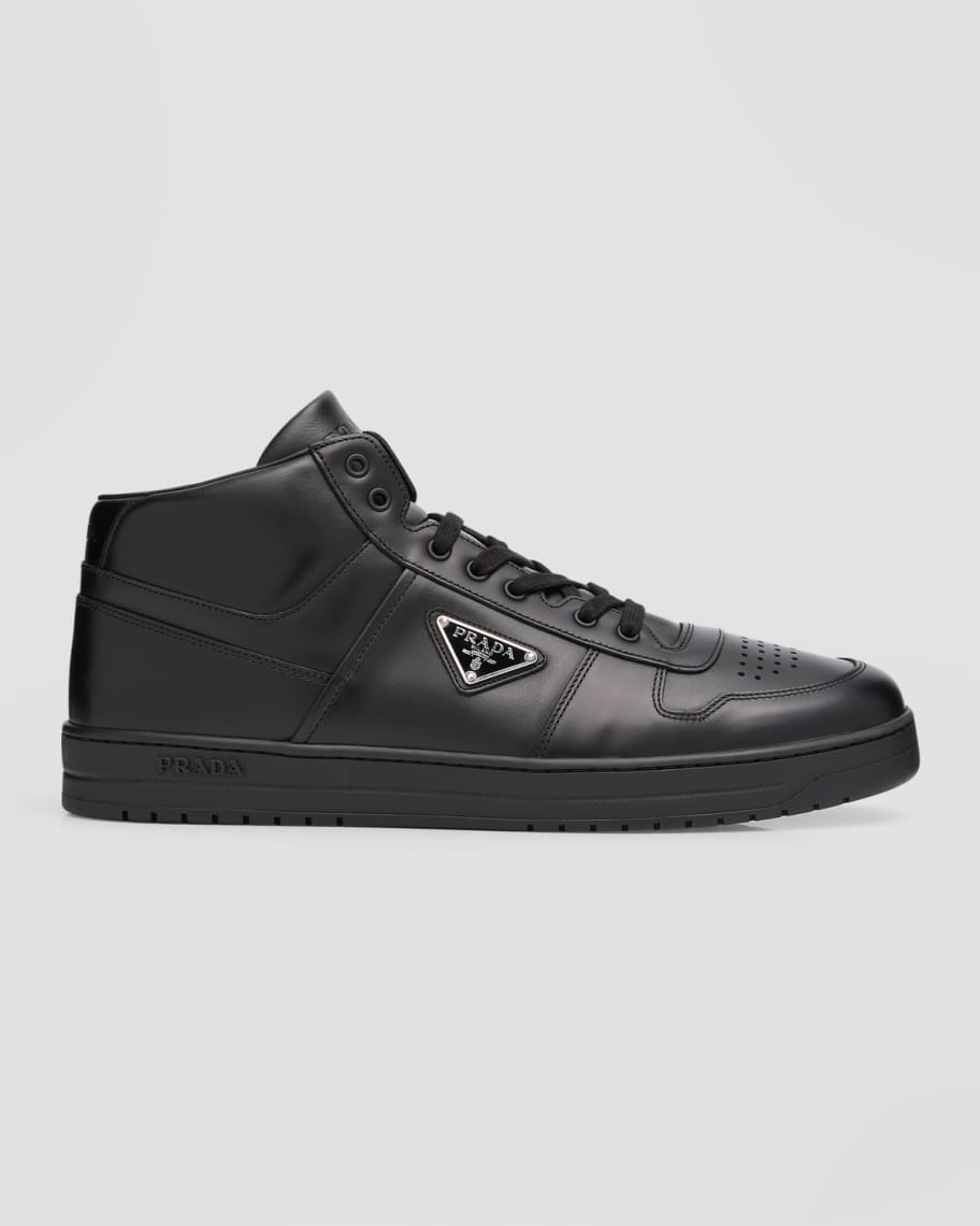 Prada Men's Downtown Vitello High Top Sneakers | Neiman Marcus