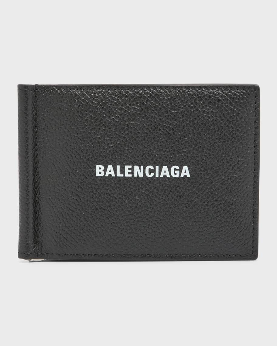 Balenciaga Men's Leather Logo Bifold Wallet w/ Bill Clip | Neiman Marcus