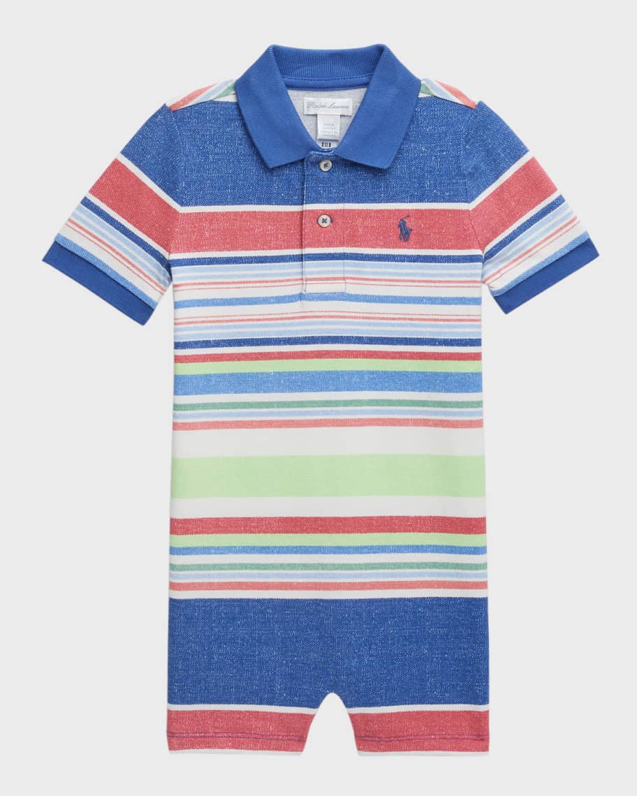 Ralph Lauren Childrenswear Girl's Sun Faded Multicolor Striped Shortall ...