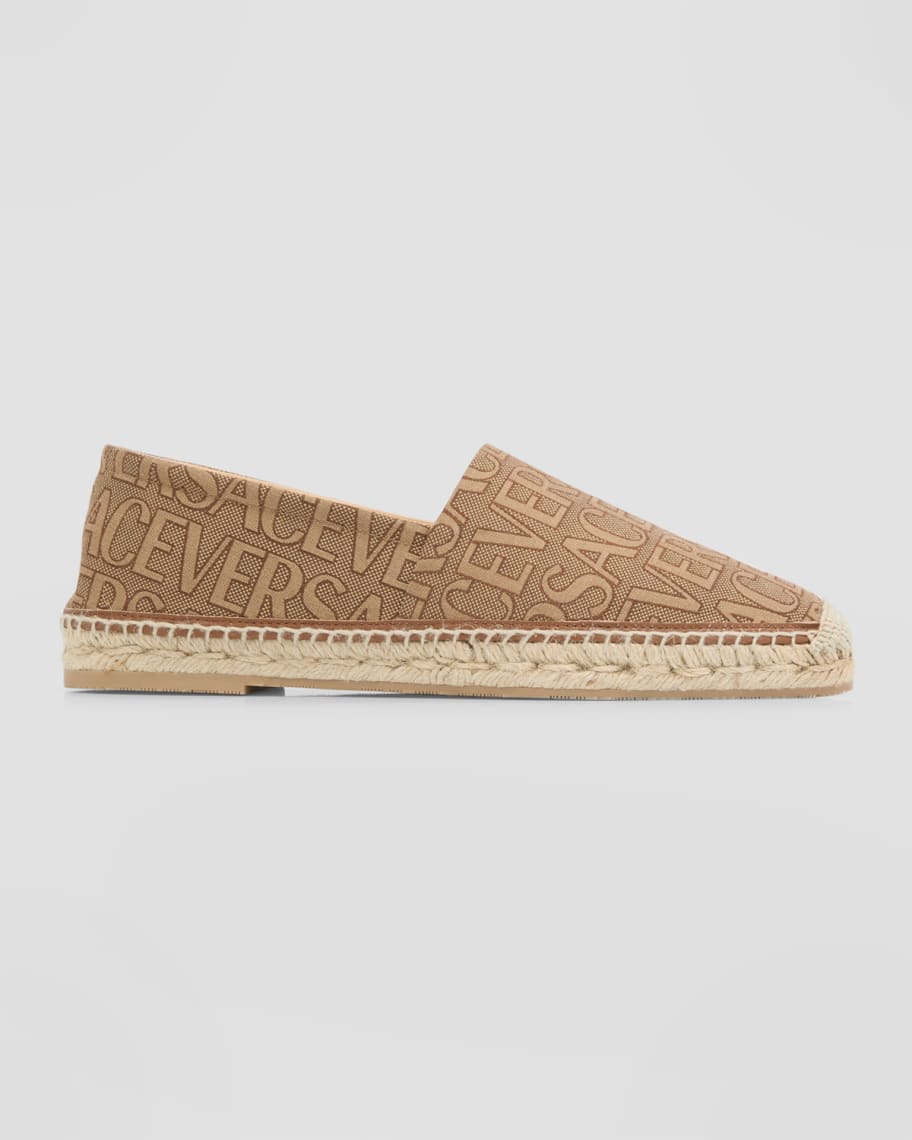 Versace Men's Jacquard Logo Espadrilles | Neiman Marcus