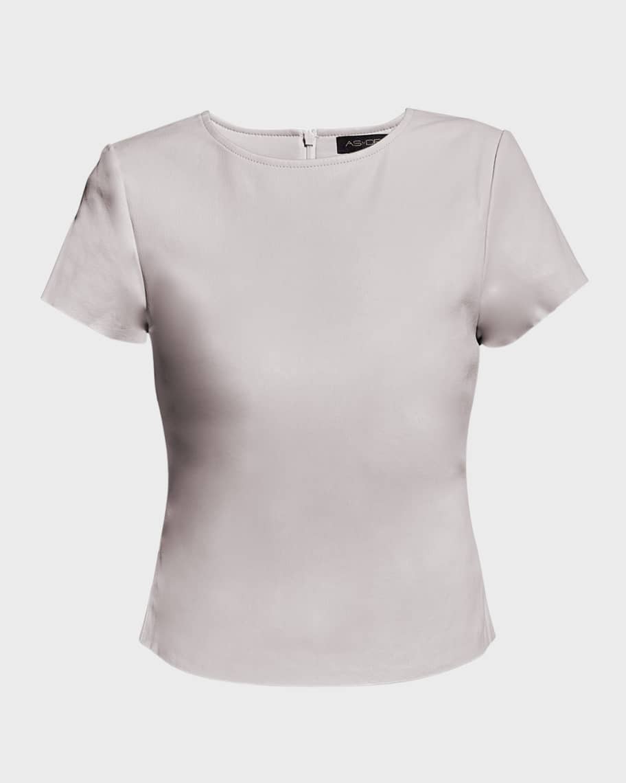 AS by DF Brando Stretch Leather T-Shirt | Neiman Marcus