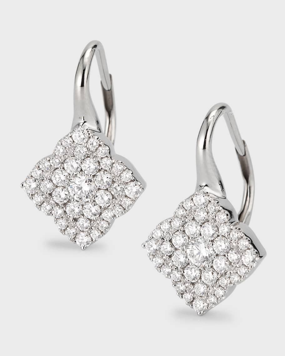Frederic Sage 18k White Gold Medium Fleur D'Amour Diamond Earrings | Neiman Marcus