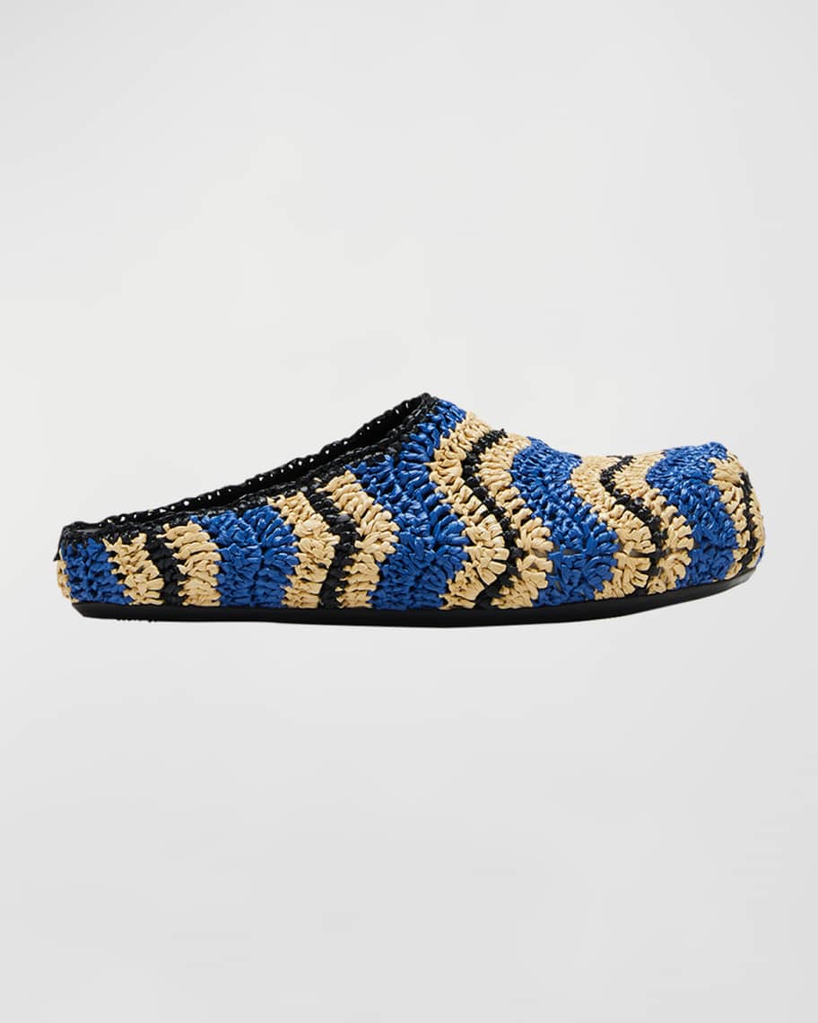 Marni Sabot Colorblock Woven Mules | Neiman Marcus