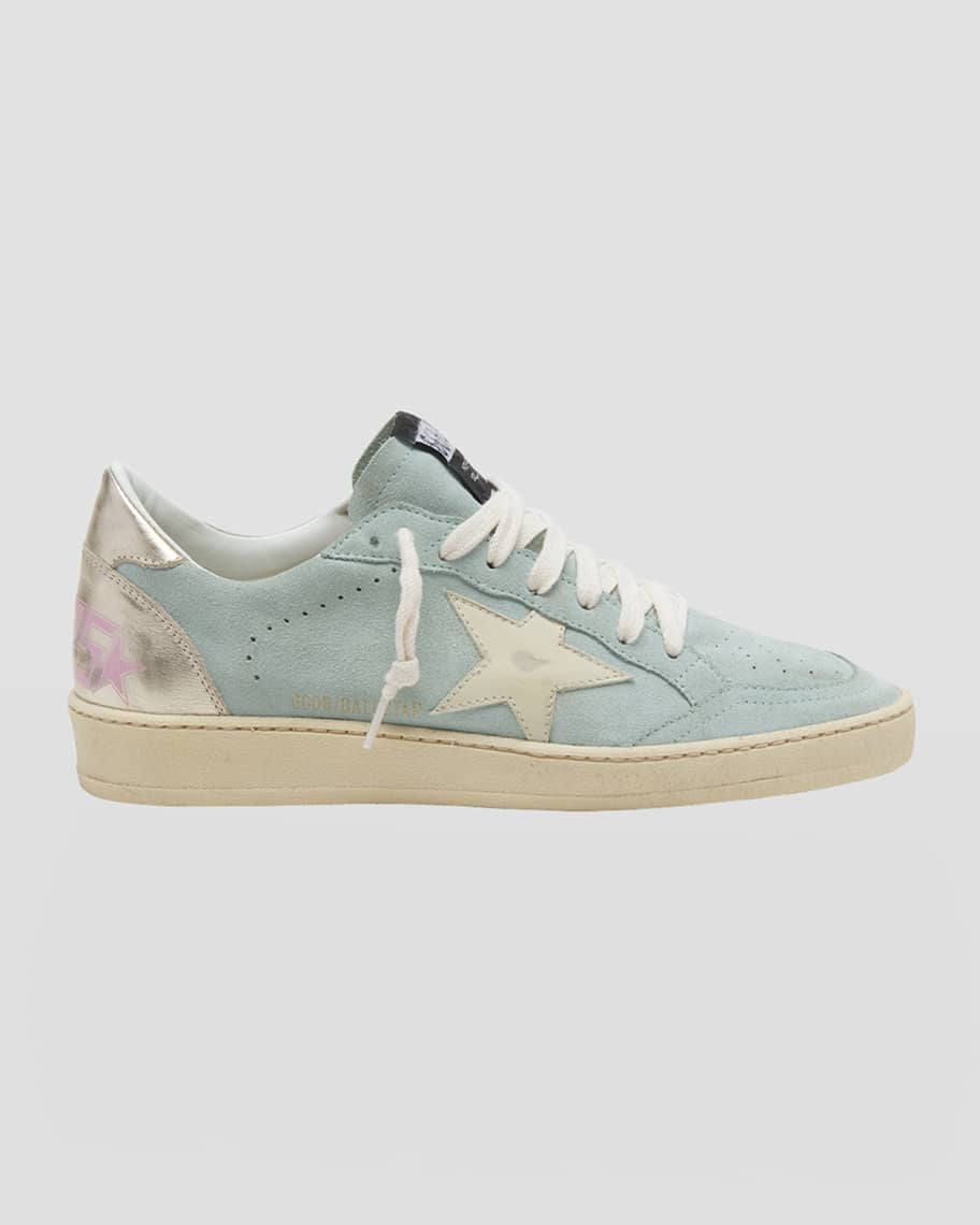 Golden Goose Ballstar Mixed Leather Low-Top Sneakers | Neiman Marcus