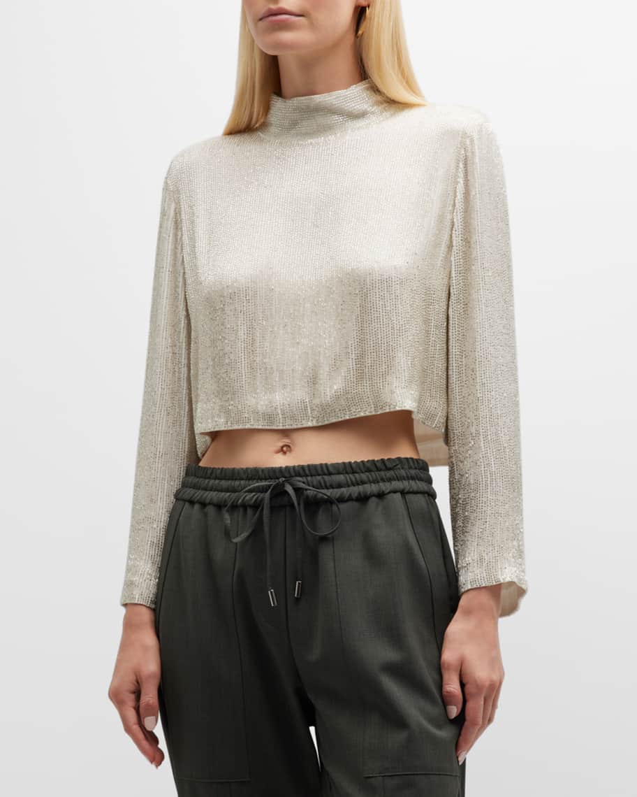 TWP Reversible Long-Sleeve Metallic Topper | Neiman Marcus