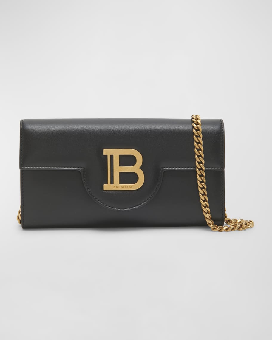 Balmain BBuzz Wallet on a Chain in Leather | Neiman Marcus