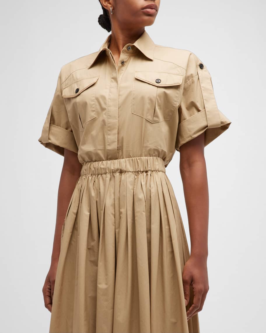 Co Cotton Utility Shirt with Rolled Cuffs | Neiman Marcus