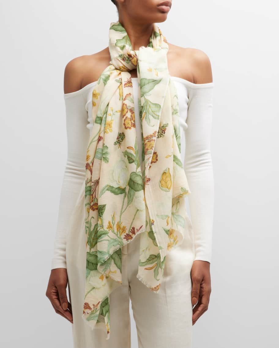 Janavi India A Vintage Spring Wool-Silk Scarf | Neiman Marcus