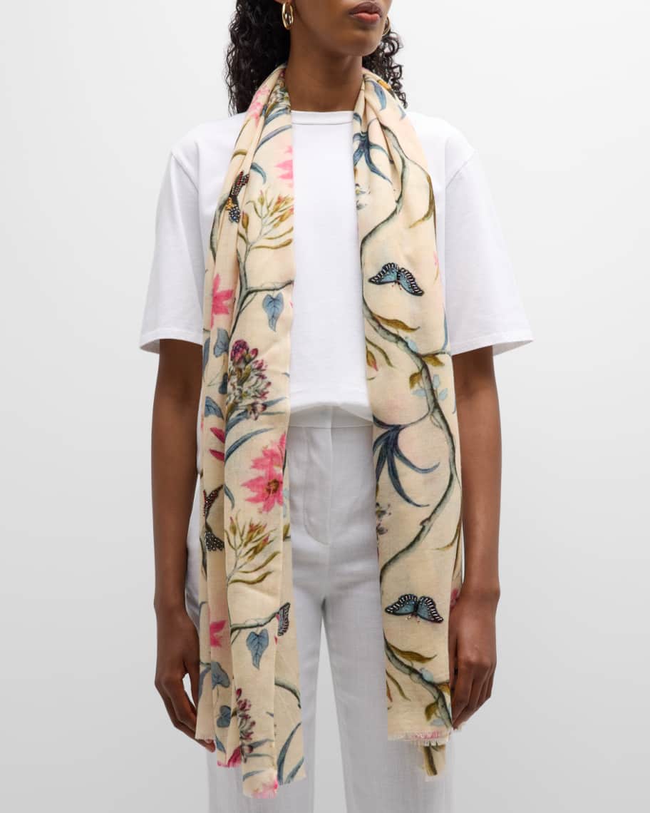 Janavi India Celebrating The Spring Wool-Silk Scarf | Neiman Marcus