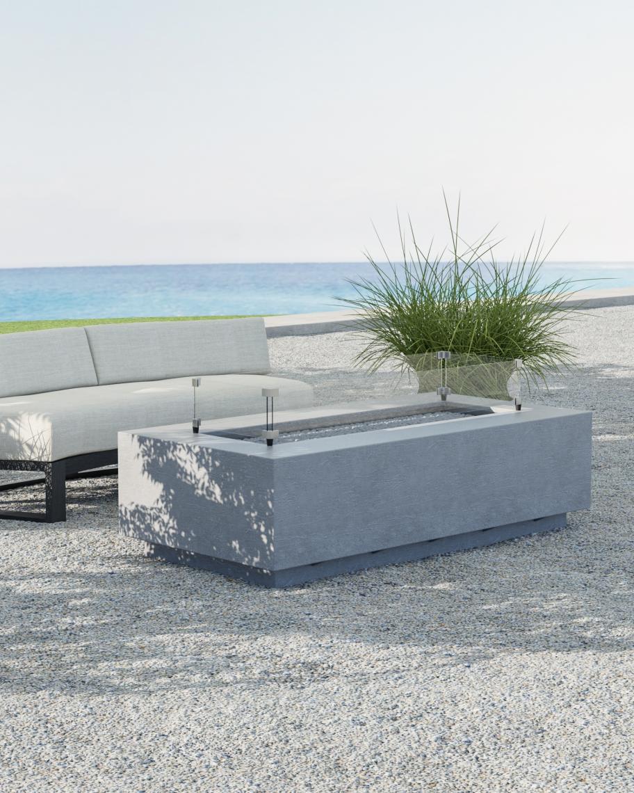 Sunset West Gravestone Rectangular Fire Table | Neiman Marcus