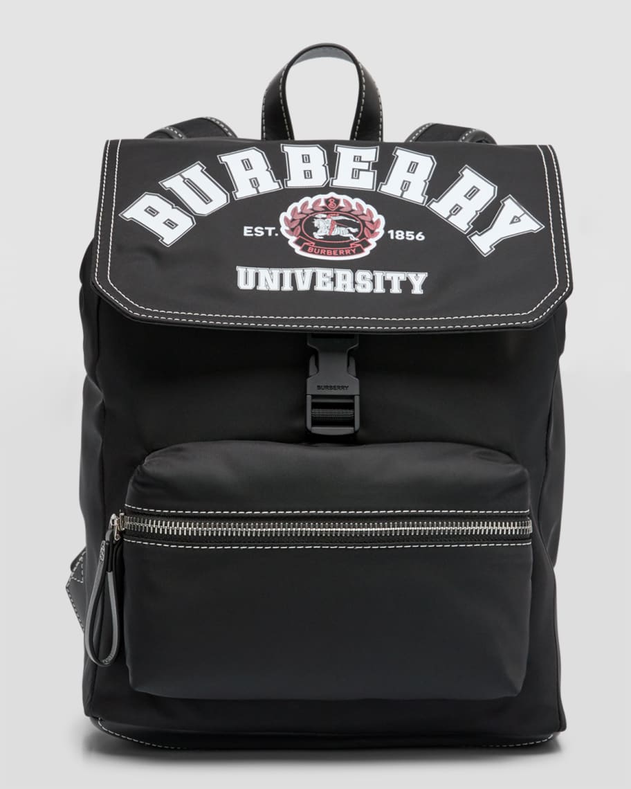 Burberry Kid's Dewey Collegiate Logo-Print Backpack | Neiman Marcus