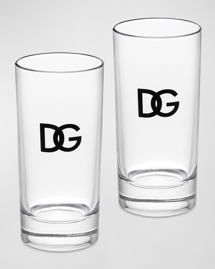 Dolce&Gabbana Casa DG Logo Soft Drink Glasses - Set of 2 | Neiman Marcus