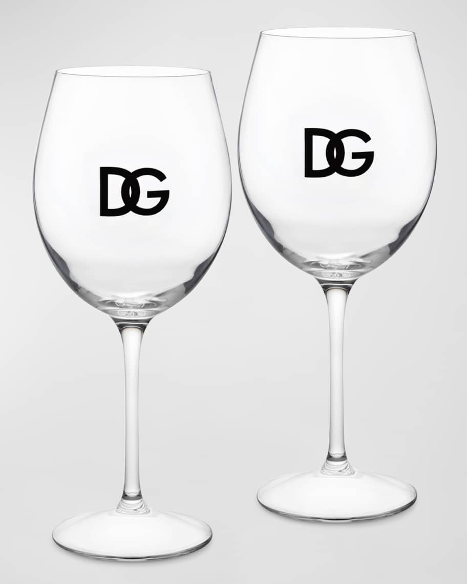 Dolce&Gabbana Casa DG Logo Wine Glasses - Set of 2 | Neiman Marcus