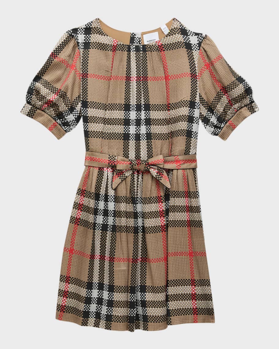 Burberry Girl's Marva Check-Print Dress, Size 3-14 | Neiman Marcus