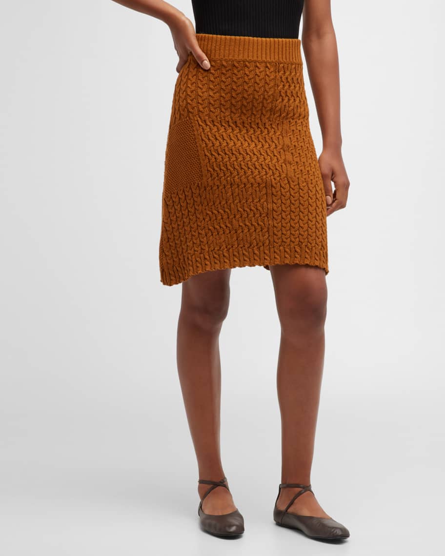 Co Novelty Cable Knit Skirt | Neiman Marcus