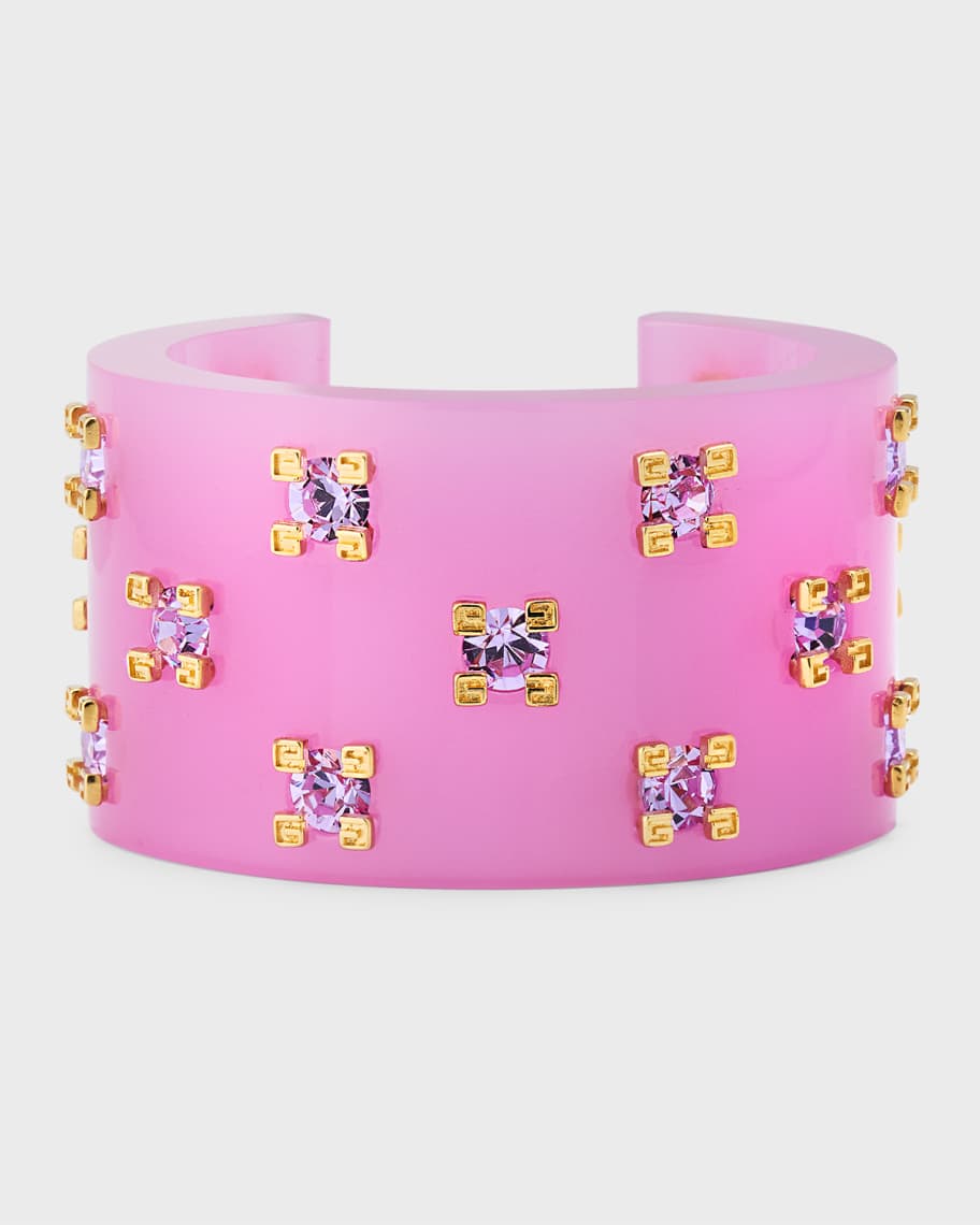 Givenchy 4G Plumetis Open Cuff Bracelet with Crystals | Neiman Marcus