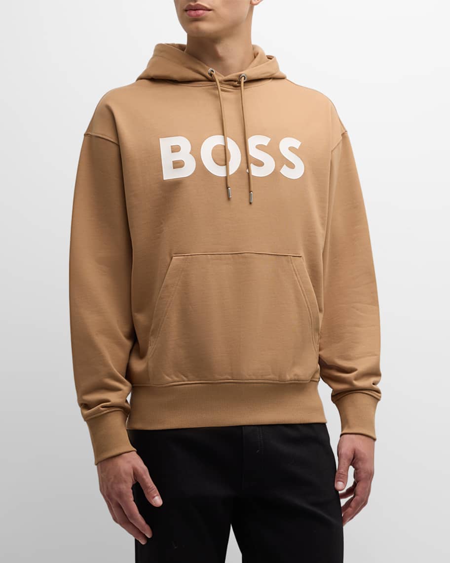 BOSS Men's Terry Logo Hoodie | Neiman Marcus