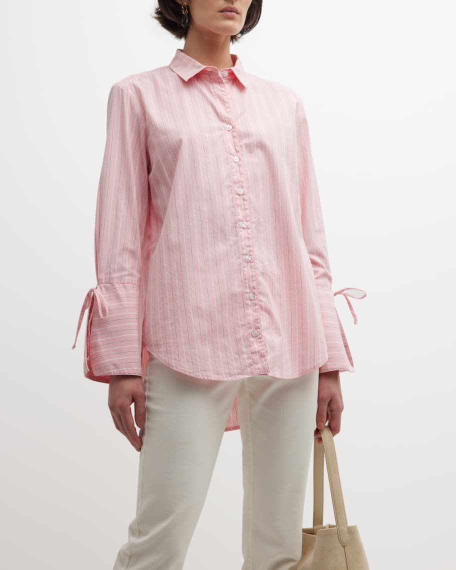 Finley Rachel Striped Split-Cuff Button-Down Shirt | Neiman Marcus