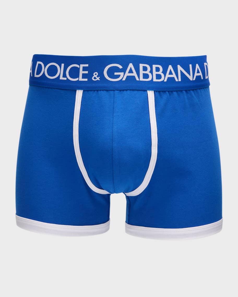 Dolce&Gabbana Men's Piped Two-Way Stretch Jersey Boxers | Neiman Marcus