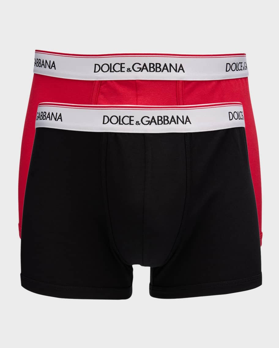 Dolce&Gabbana Men's 2-Pack Waistband-Logo Boxers | Neiman Marcus