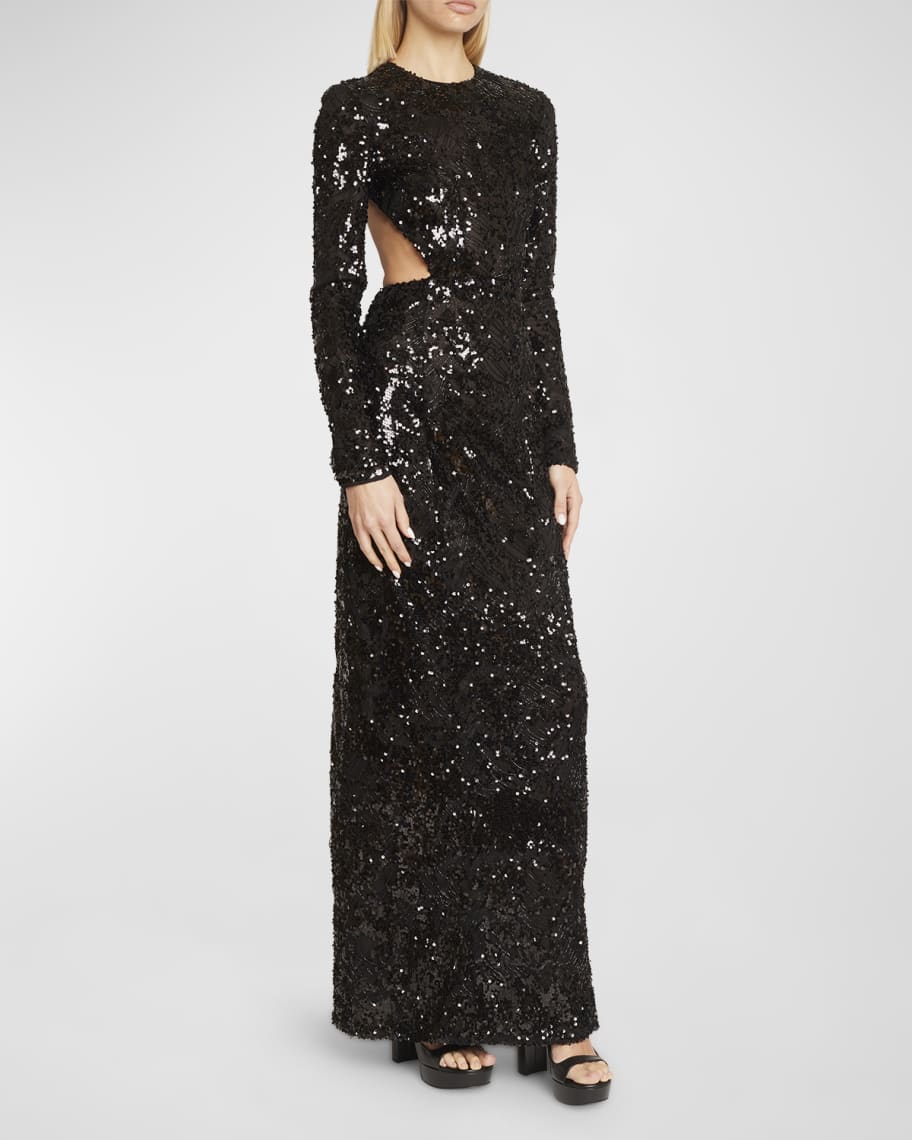Givenchy Embroidered Sequin Gown with Cutout Detail | Neiman Marcus