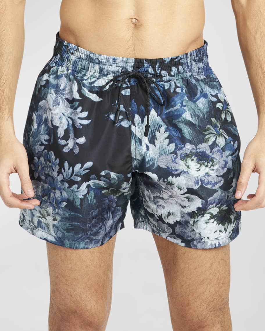 Etro Men's Floral-Print Swim Trunks | Neiman Marcus