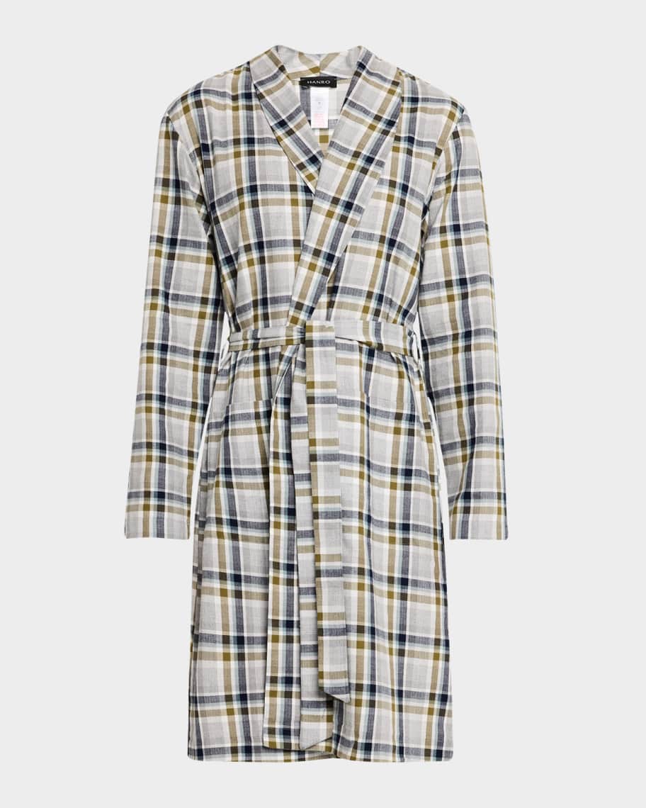 Hanro Men's Cozy Comfort Flannel Robe | Neiman Marcus
