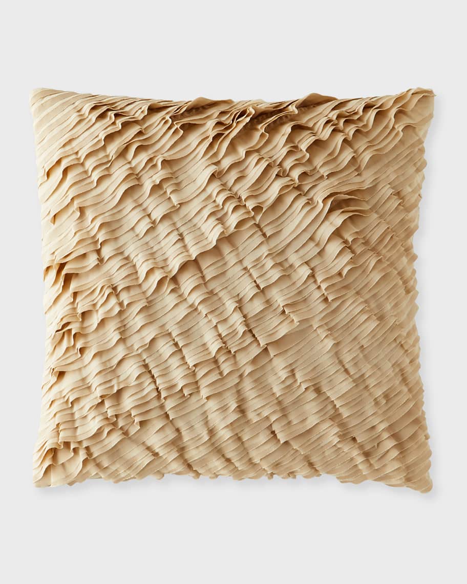 Donna Karan Home Ruffle Decorative Pillow, 18" Square | Neiman Marcus