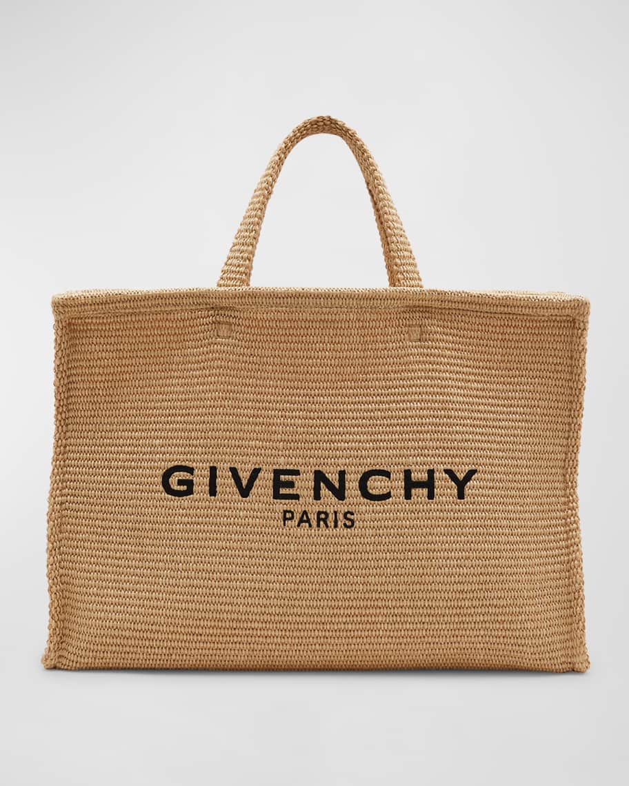 Givenchy G-Tote Large Shopping Bag in Raffia | Neiman Marcus