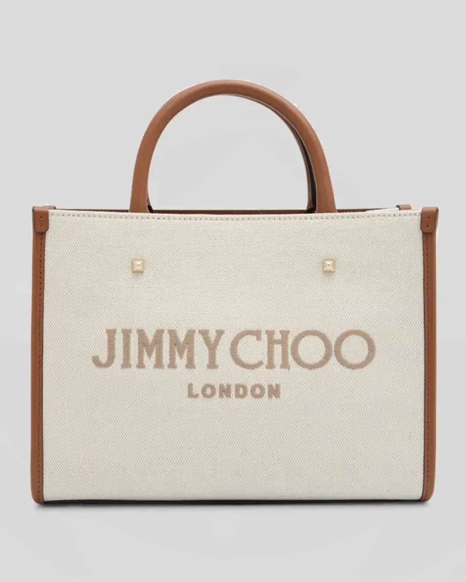 Jimmy Choo Varenne Logo Canvas Tote Bag Neiman Marcus