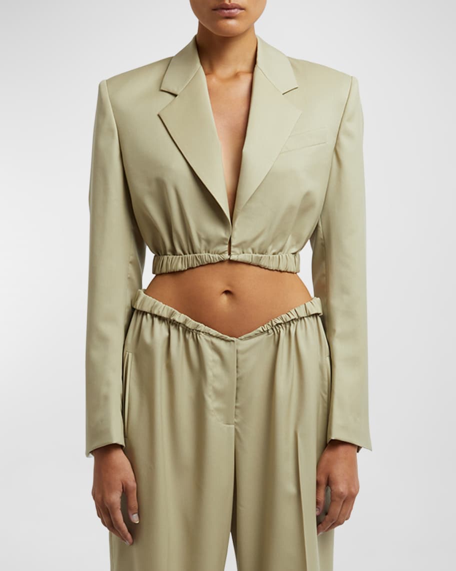 Christopher Esber Contorta Single-Breasted Crop Blazer | Neiman Marcus