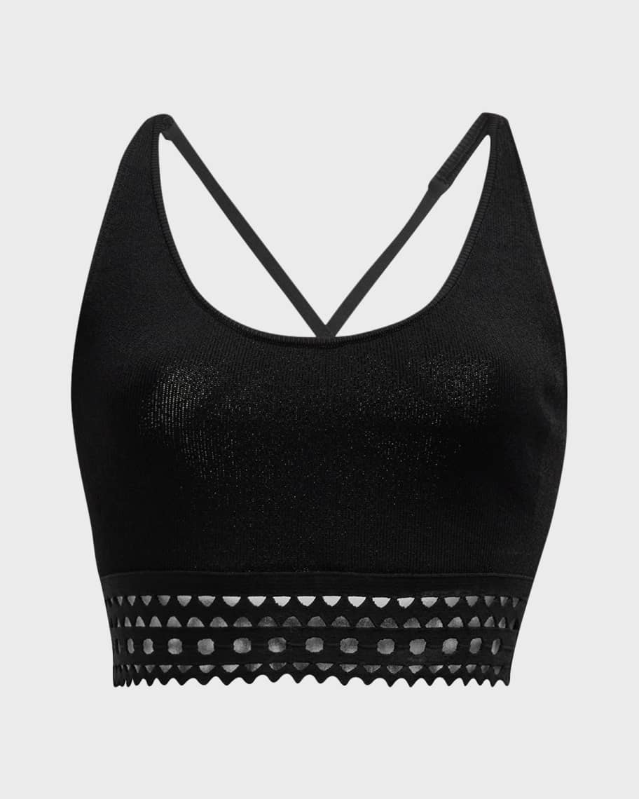 ALAIA Vienne Lasercut Crossover Bra Top | Neiman Marcus