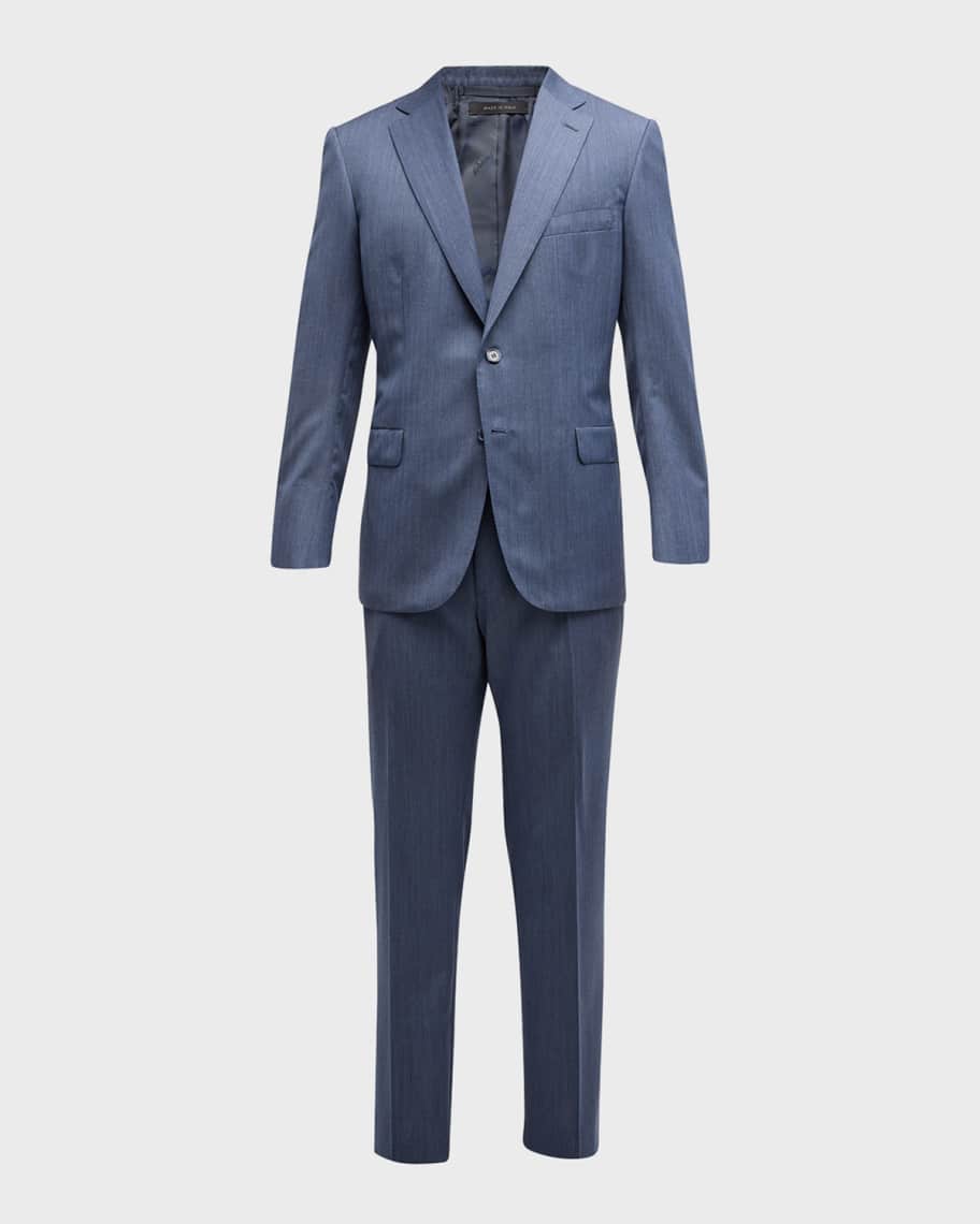 Brioni Men's Chevron Wool Suit | Neiman Marcus