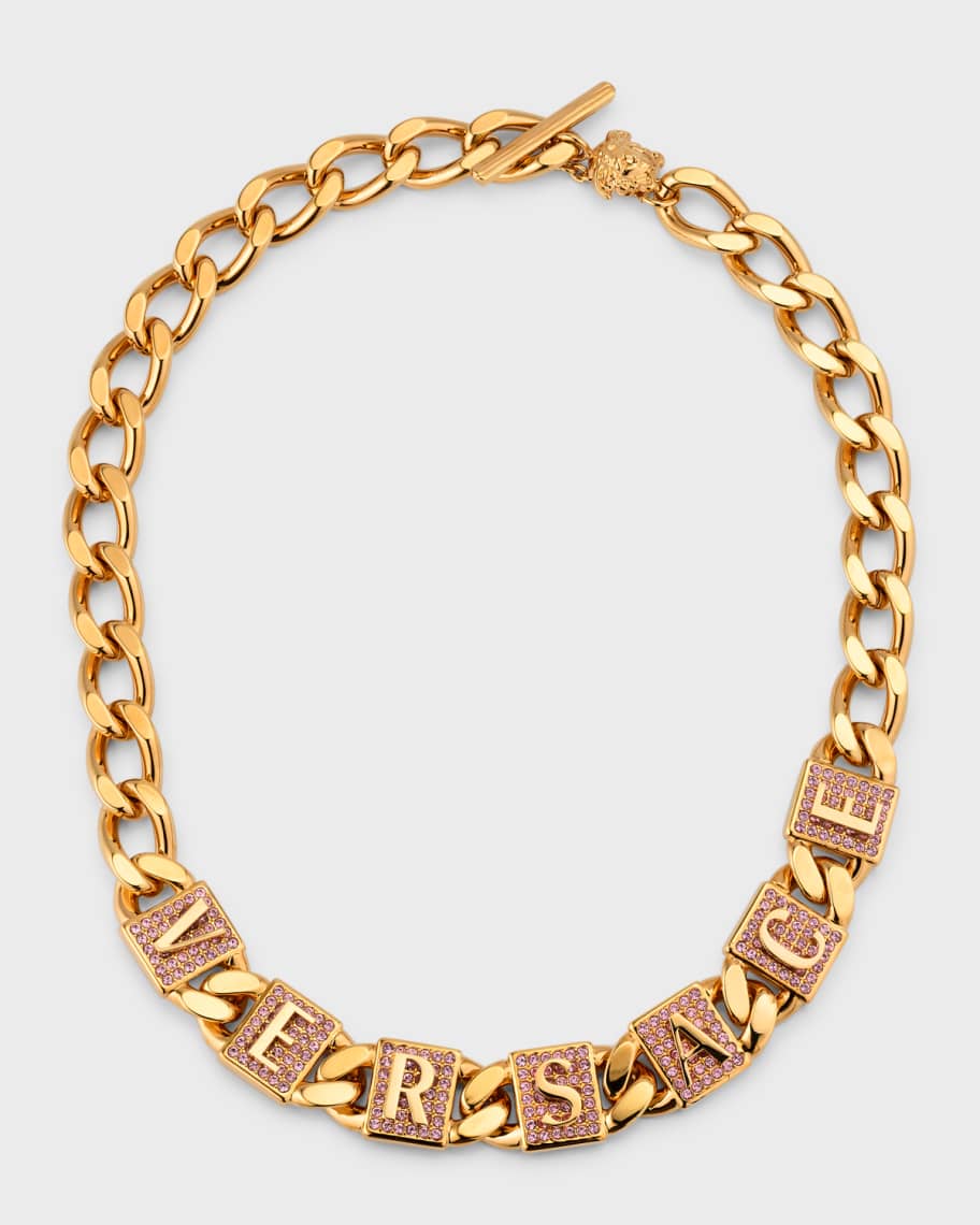 Versace Chain Choker with Crystal Logo | Neiman Marcus