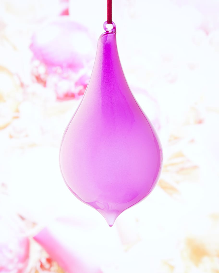 Jim Marvin Fuschia Glitter Teardrop Christmas Ornament | Neiman Marcus